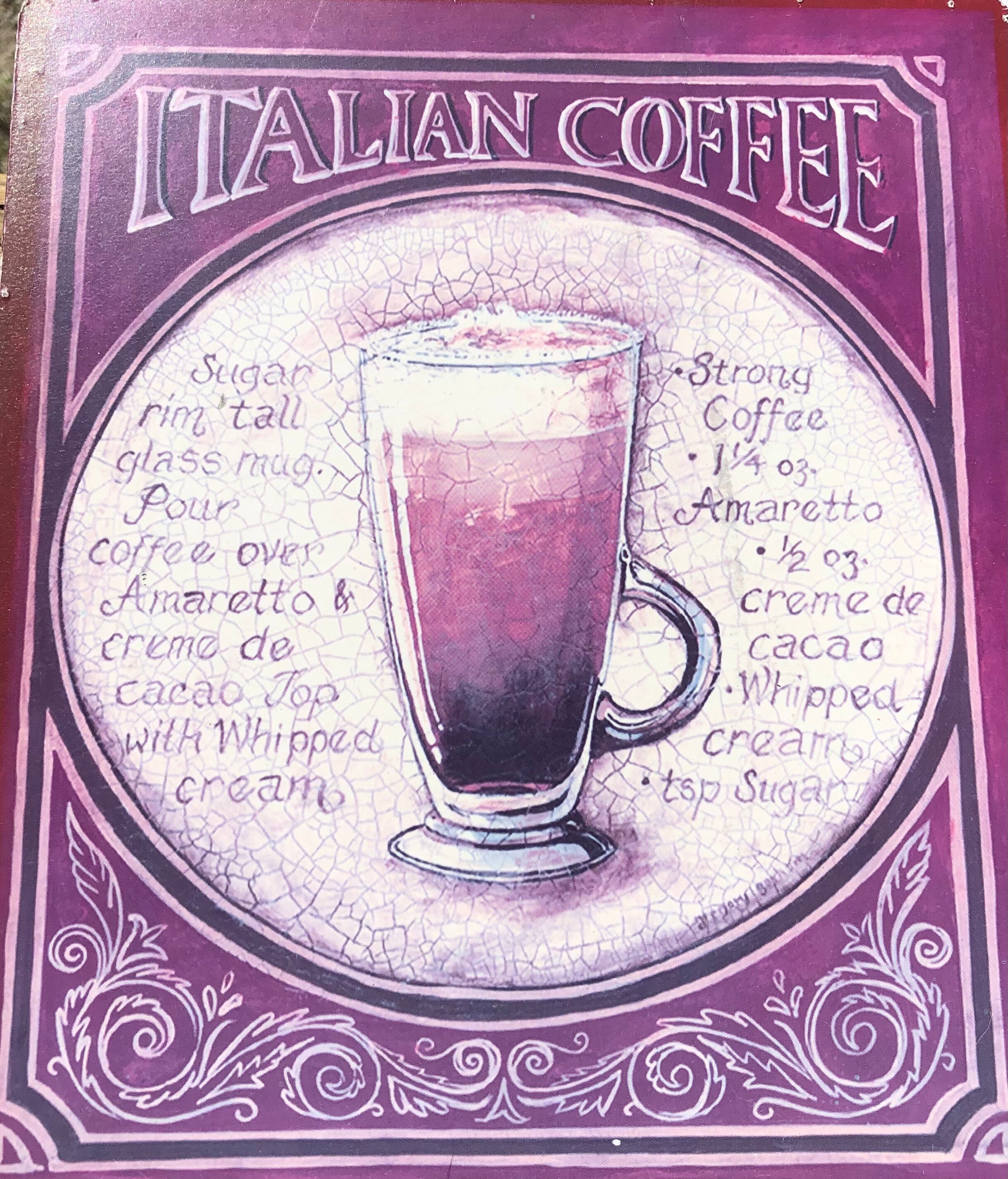 Coffee Distressed Sign for Coffee Shop Coffee Bar Kitchen Italian ...