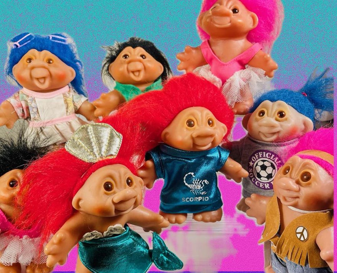 80s Vintage DAM Troll Dolls - Adopt a Norfin | Choose Your Good Luck ...