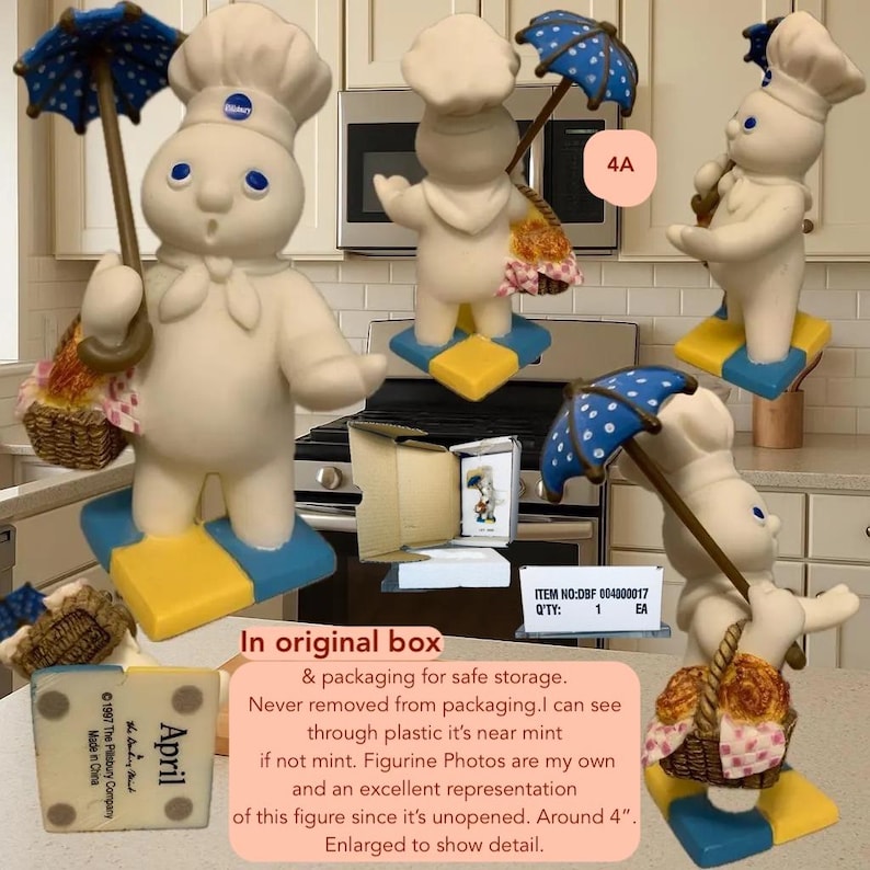 Vintage Pillsbury Doughboy Month Figurine in Original Box & Other ...