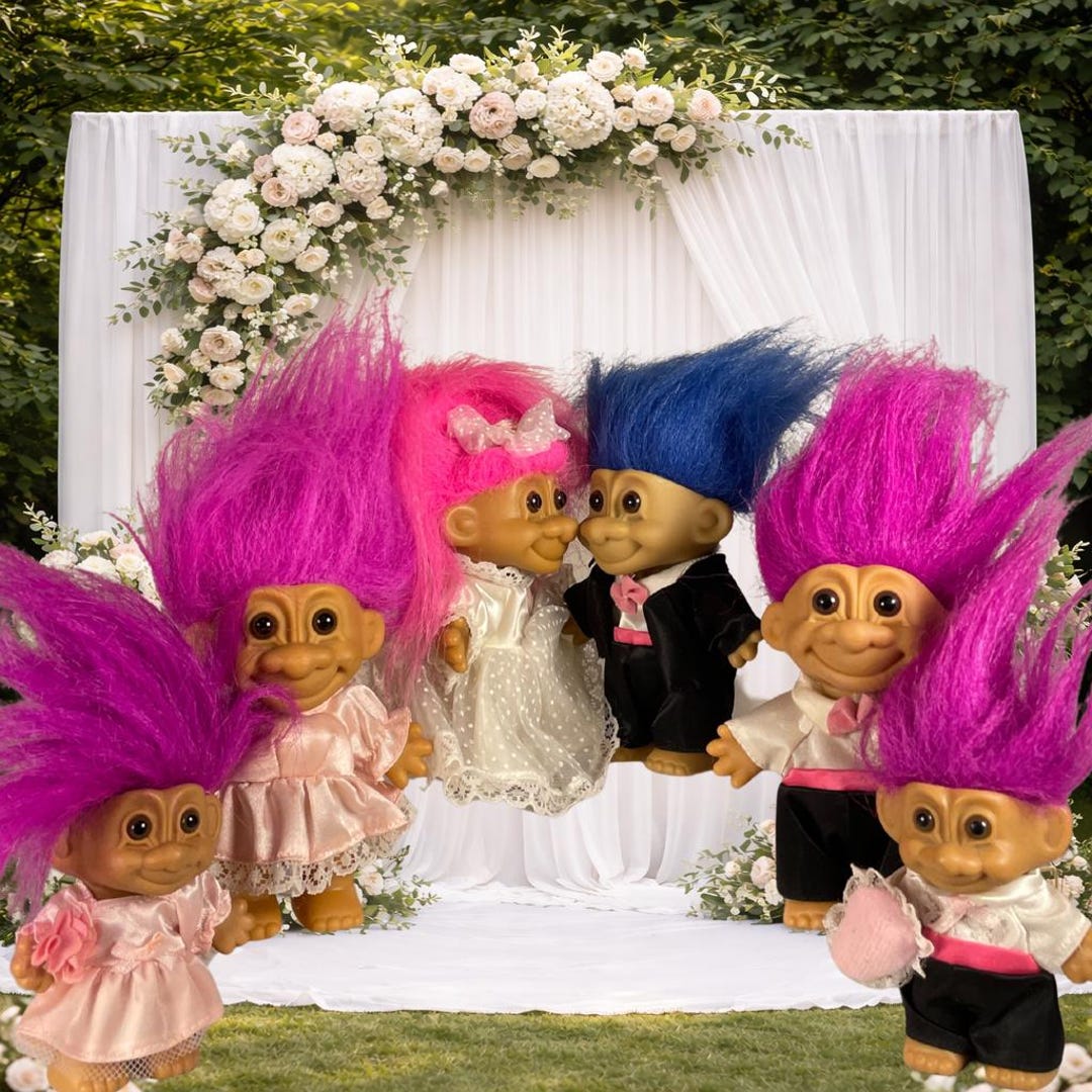 90s Vintage Russ Troll Doll - Weddings and Anniversary Bride and Groom ...