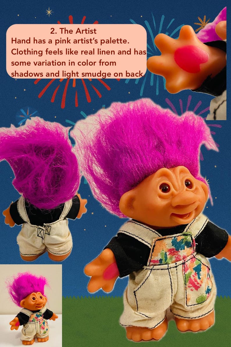 Y2K DAM Troll Doll Totally Troll Vintage Toys - Etsy
