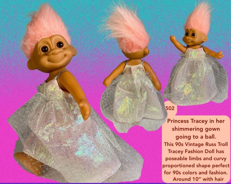 Vintage 90s Trolls- 10" Tracey Poseable Fashion Dolls by Russ Berrie ...