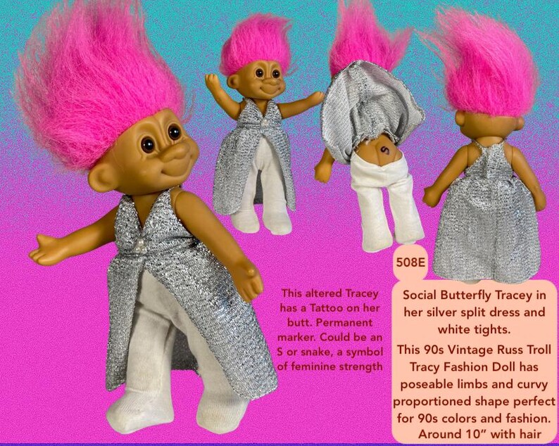 Vintage 90s Trolls- 10" Tracey Poseable Fashion Dolls by Russ Berrie ...