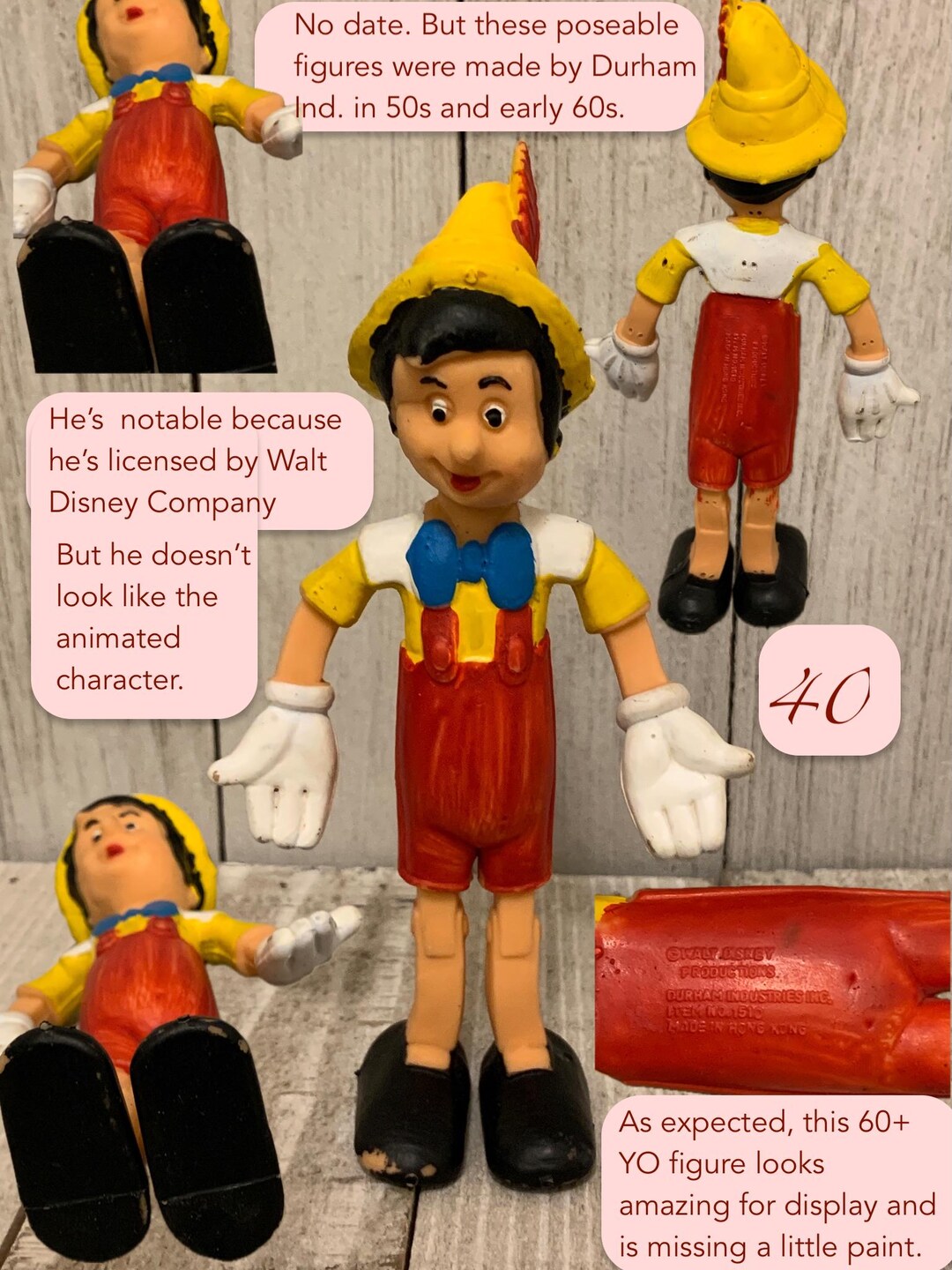 Vintage Disney Toys Bendy Figures | You Choose | Mickey Goofy Pinocchio ...