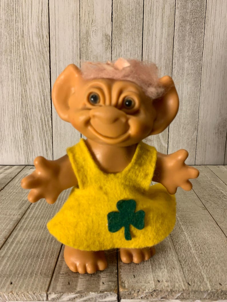 60s Troll Doll W/ Rare Braided Hair | Uneeda Wishnik Lucky Troll ...