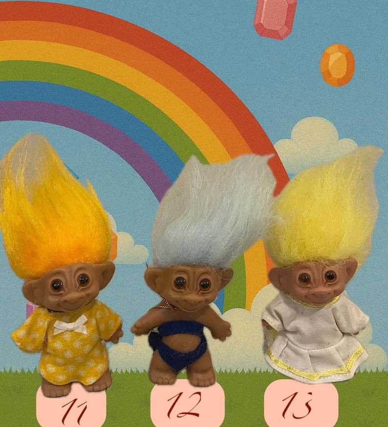 90s Vintage Troll Dolls - Uneeda Wishnik | YOU CHOOSE | Double ...
