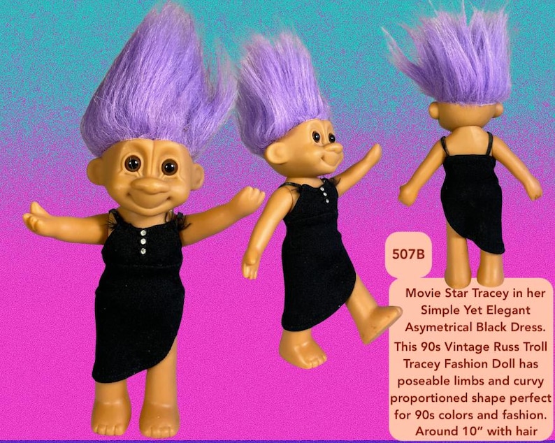 Vintage 90s Trolls- 10" Tracey Poseable Fashion Dolls by Russ Berrie ...