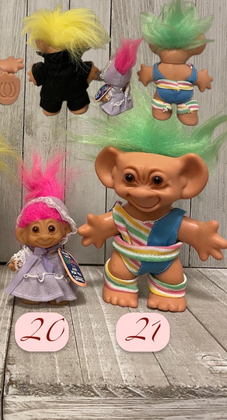 90s Vintage Troll Dolls - Uneeda Wishnik | YOU CHOOSE | Double ...