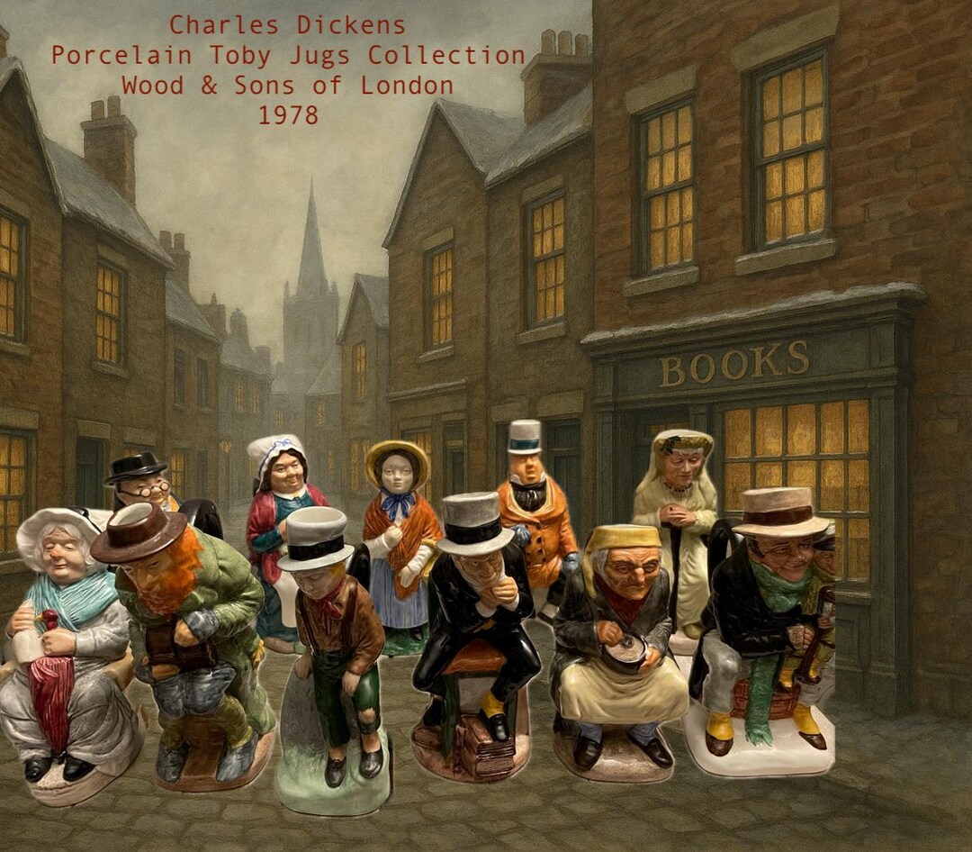 11 1970s Charles Dickens Toby Jug Porcelain Figurine Collection | A ...