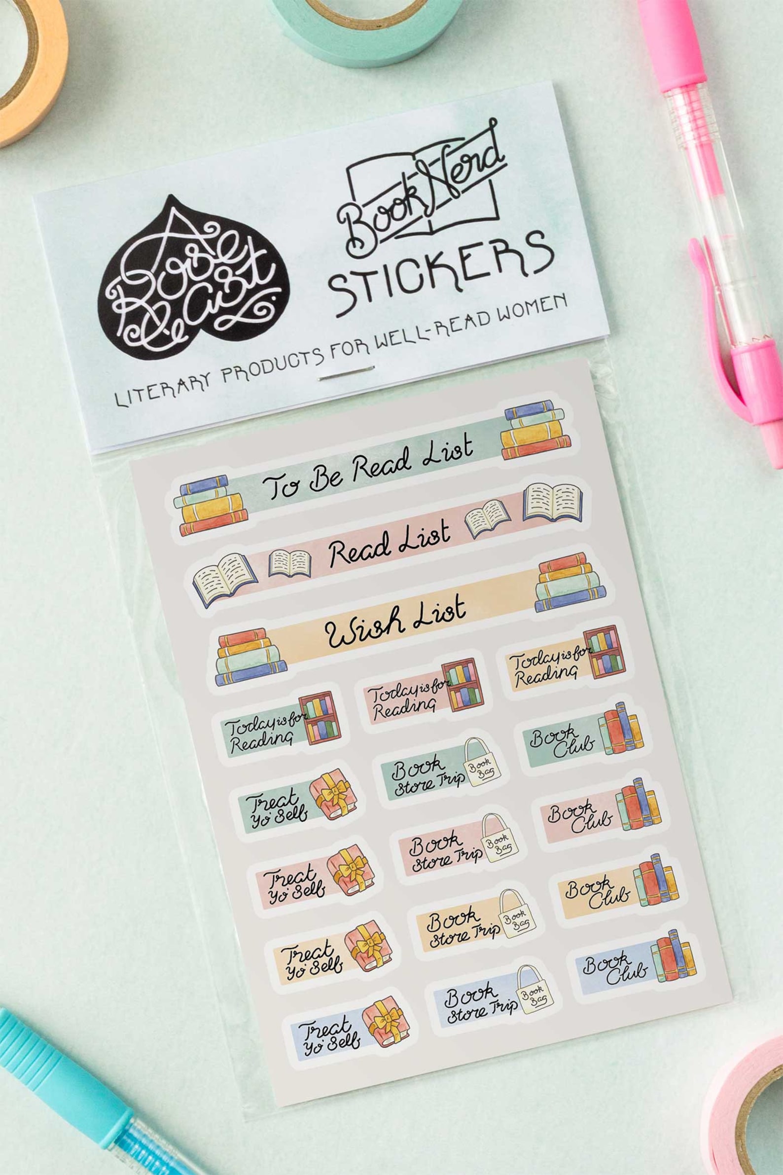 Bibliophile Sticker Pack Book Stack Bookish Stickers for Book Lover ...