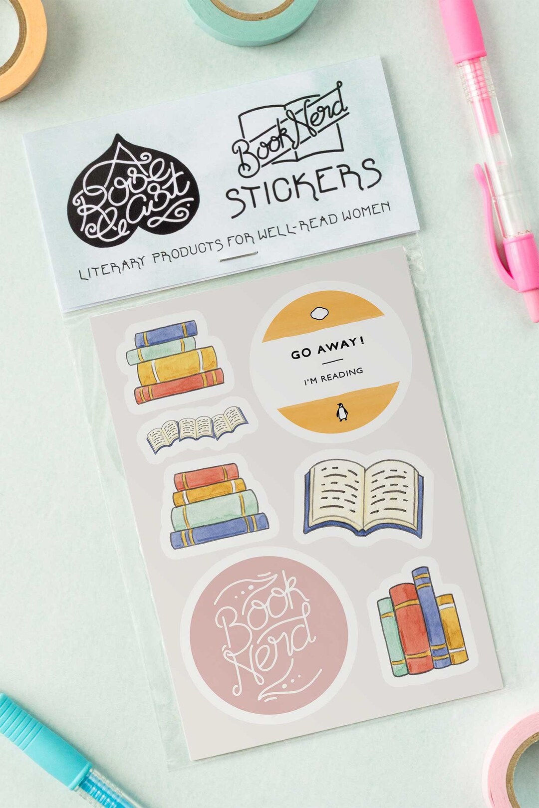 Bibliophile Sticker Pack Book Stack Bookish Stickers for Book Lover ...