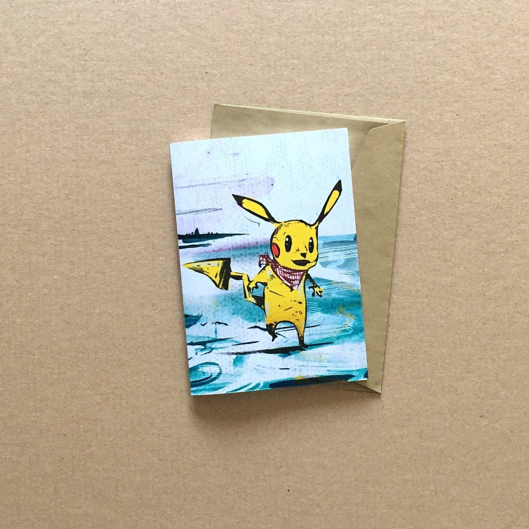 Pikachu Greeting Card A6 4.13 5.83 Inches Anime - Etsy