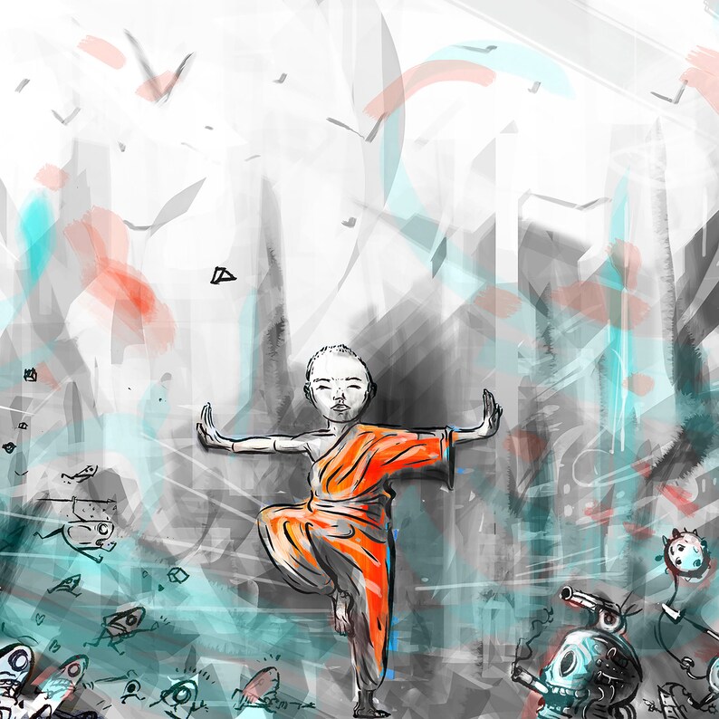 Shaolin Kid Print A4 Size Shaolin Monk Print Martial Arts - Etsy