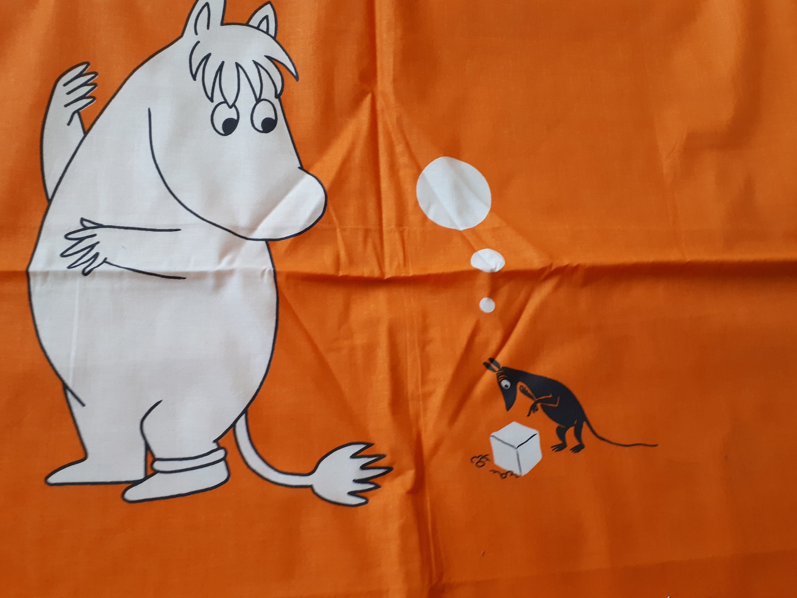 Moomins Fabric Grey White Black Moomins Characters Cotton Fabric Kids ...