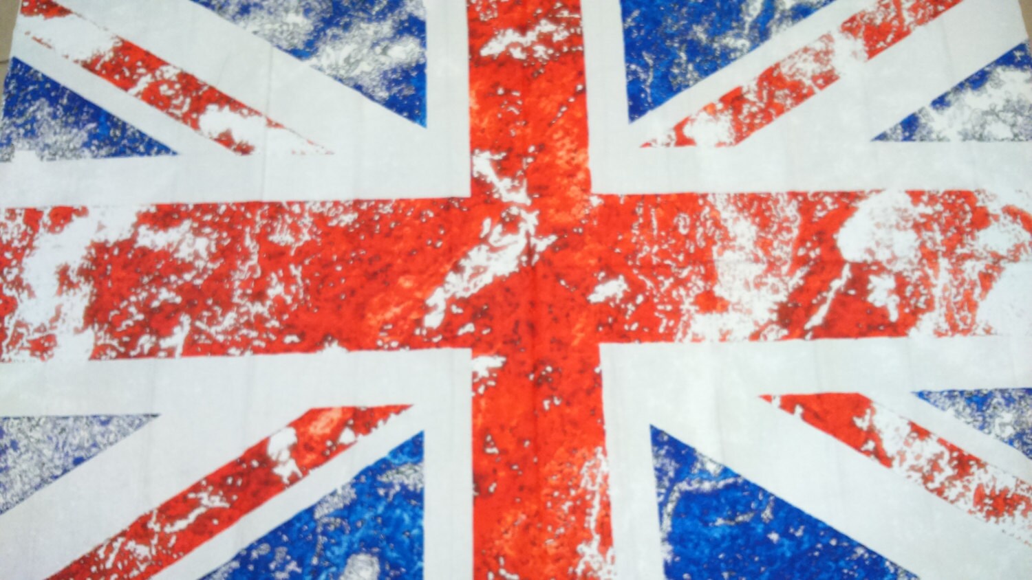 Fabric United Kingdom Flag Pattern White Red Blue EXTRA LARGE Piece 59 ...