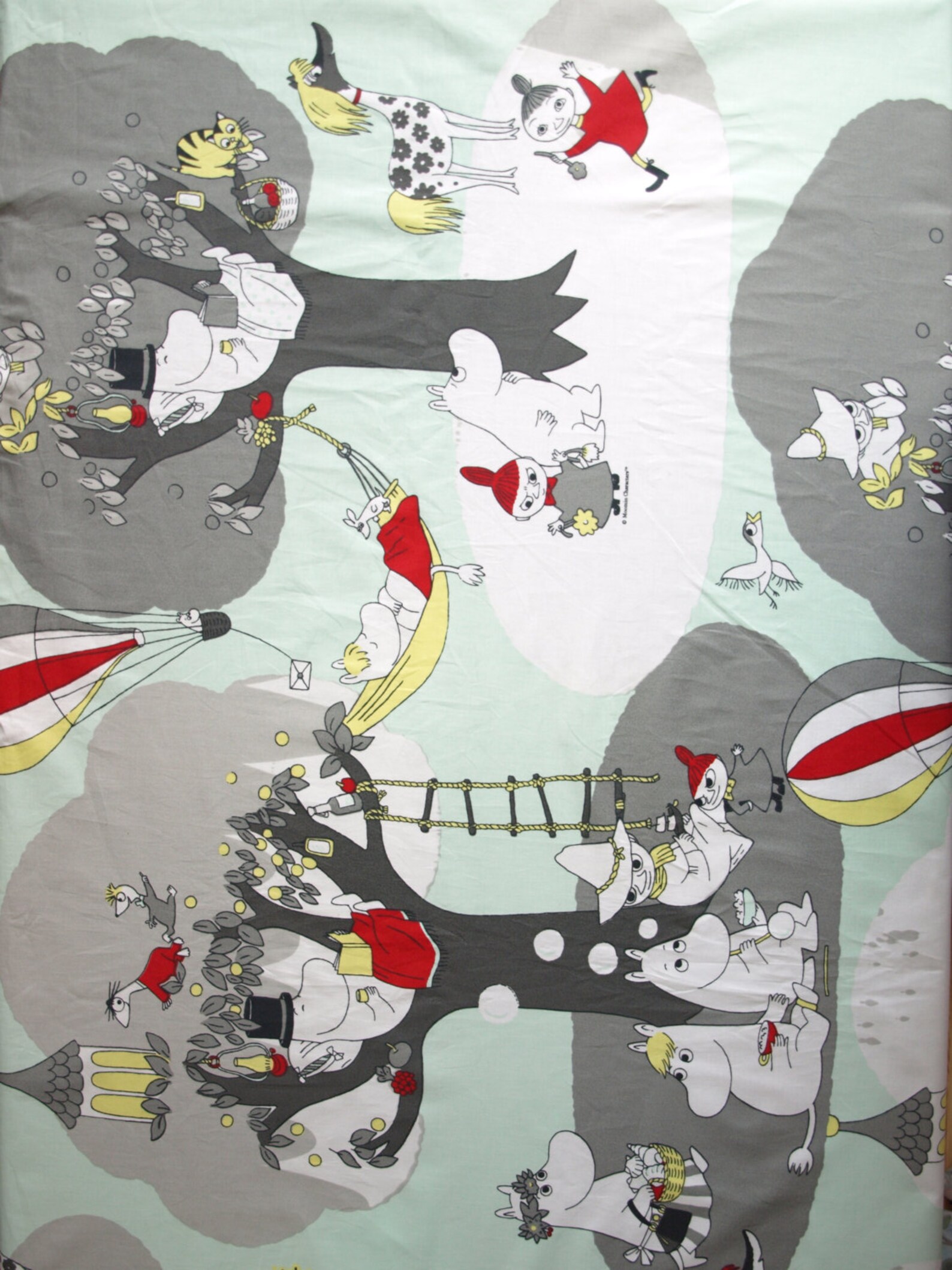 Moomin fabric pale green Moomins on vocations Moomin | Etsy