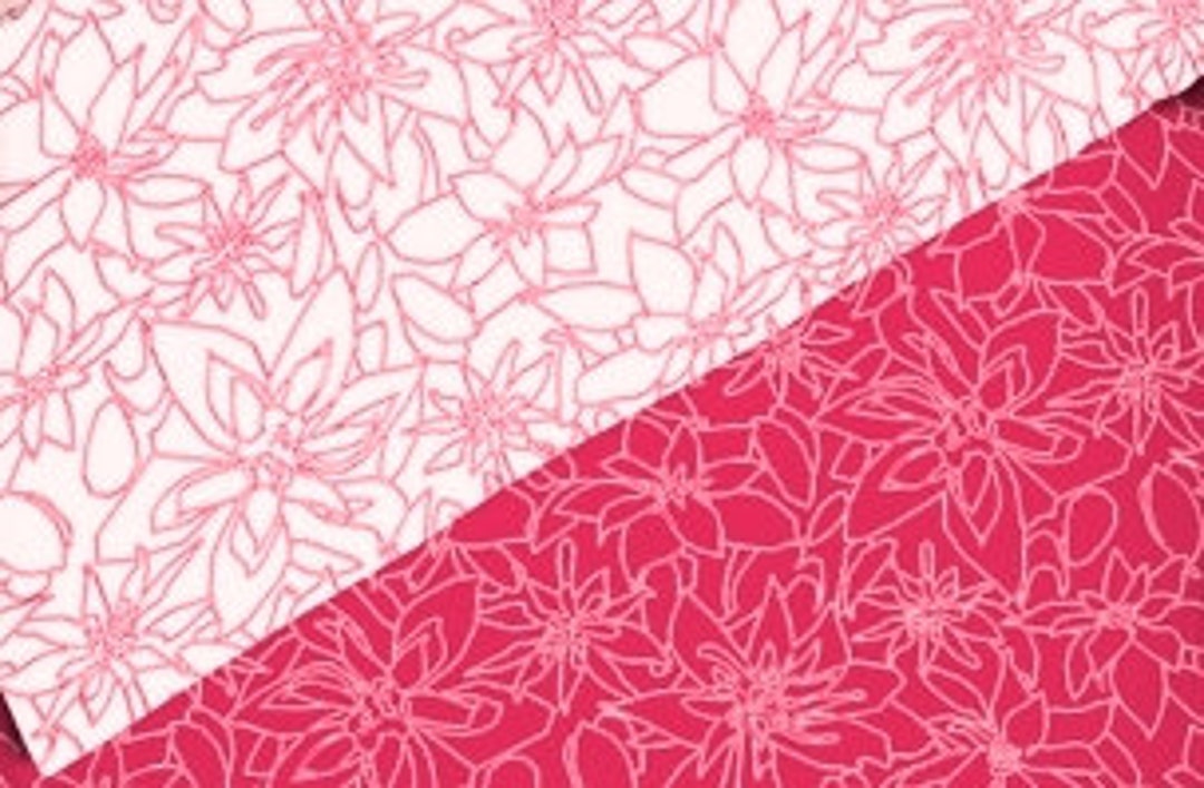 Fabric White Red Flowers Cotton Fabric House Textilies Fabric ...