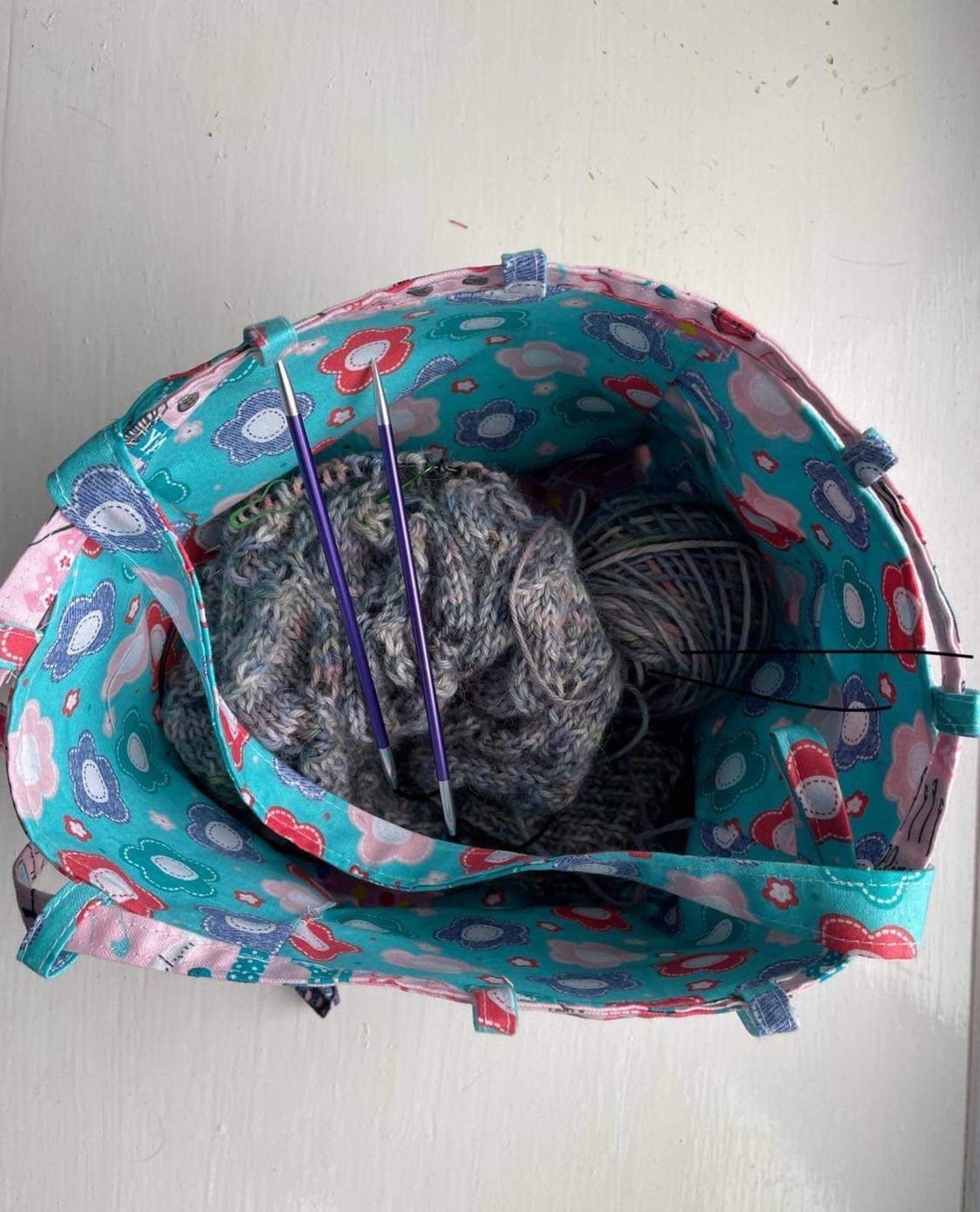 A Patchwork Japanese Rice Bag With Sewing and Knitting Images 100% ...