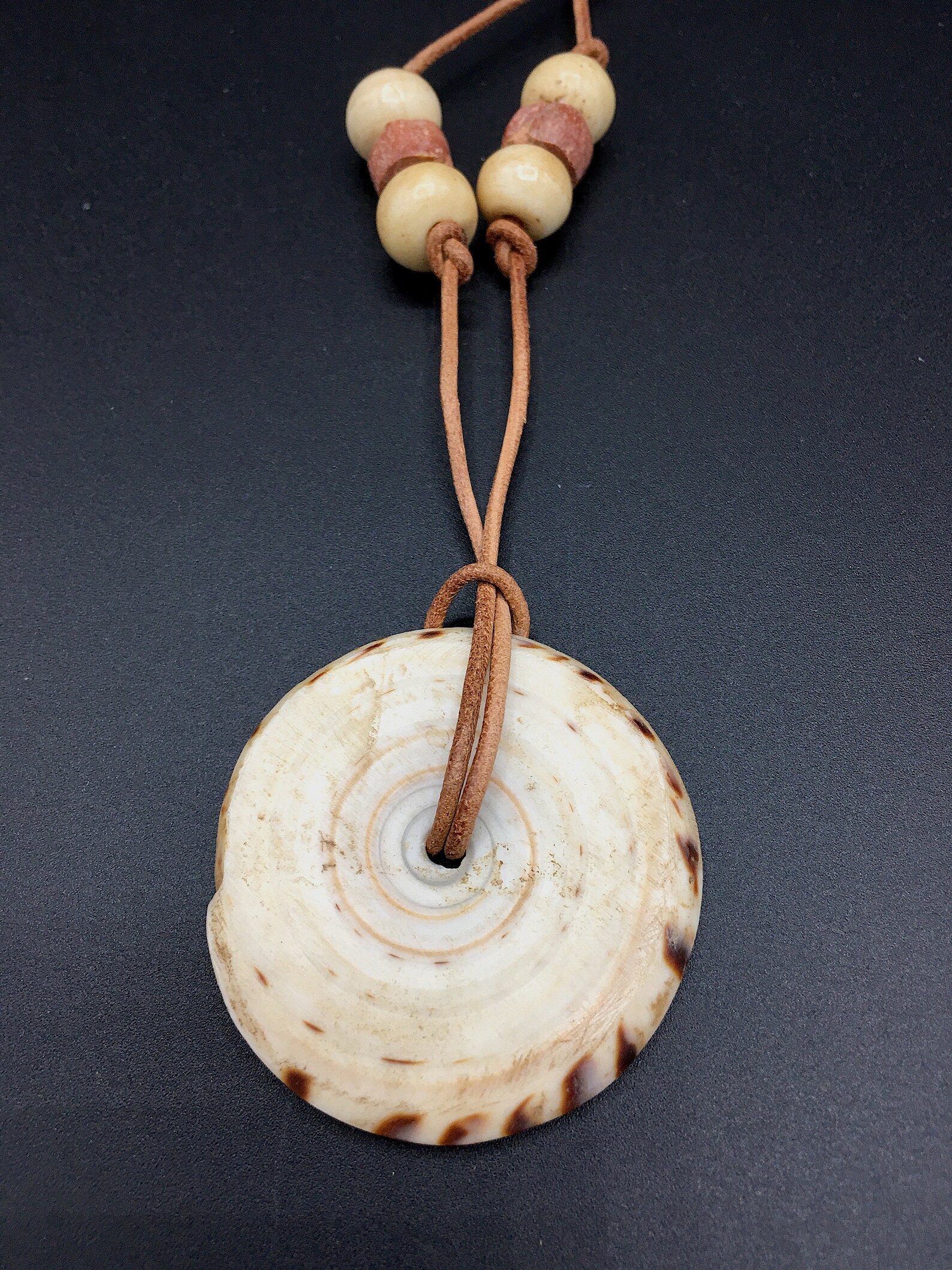 Necklace With Dayak Shell Amulet Bone and Jasper Beads on - Etsy
