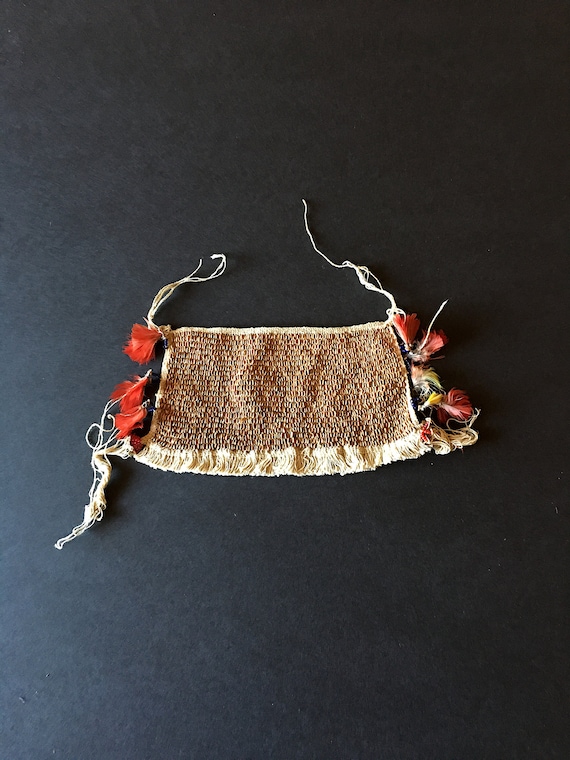 Vintage Brazilian Wai Wai tribe woven chest ornament with | Etsy