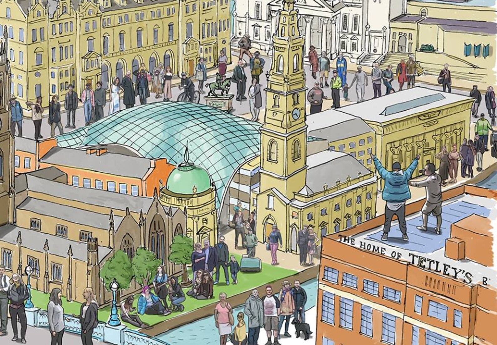 Leeds City Architecture Illustrated Print - Etsy