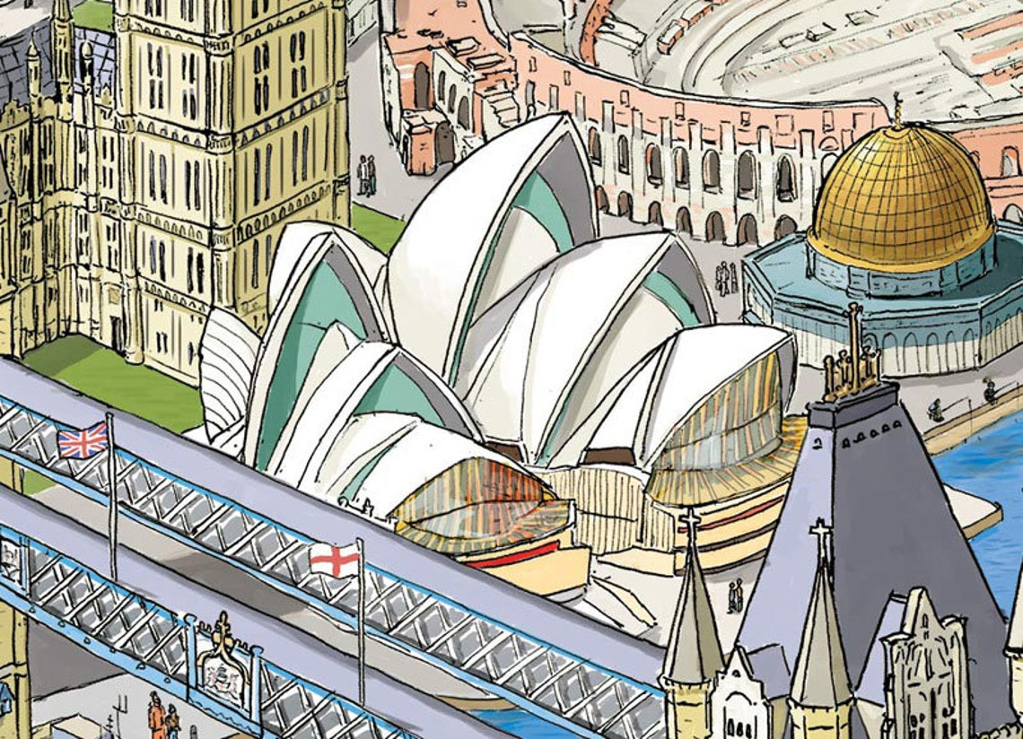 Architecture of the World Print - Etsy