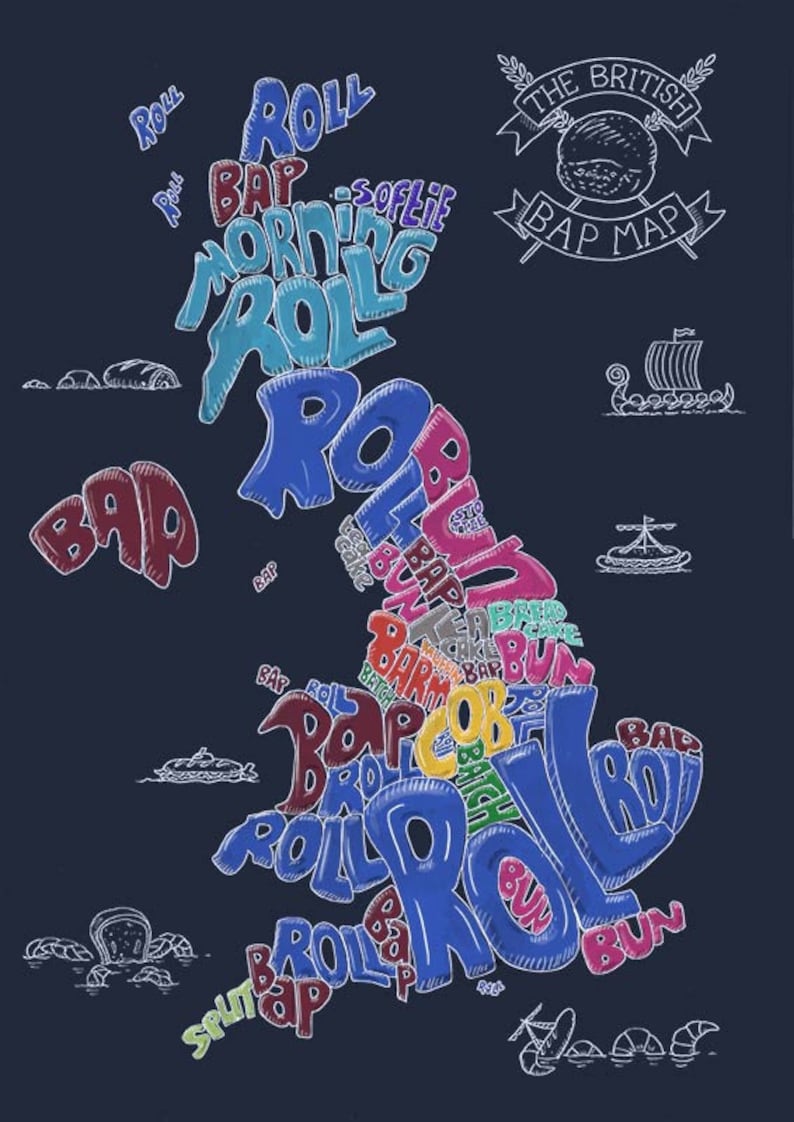 British Bread Map UK - Etsy