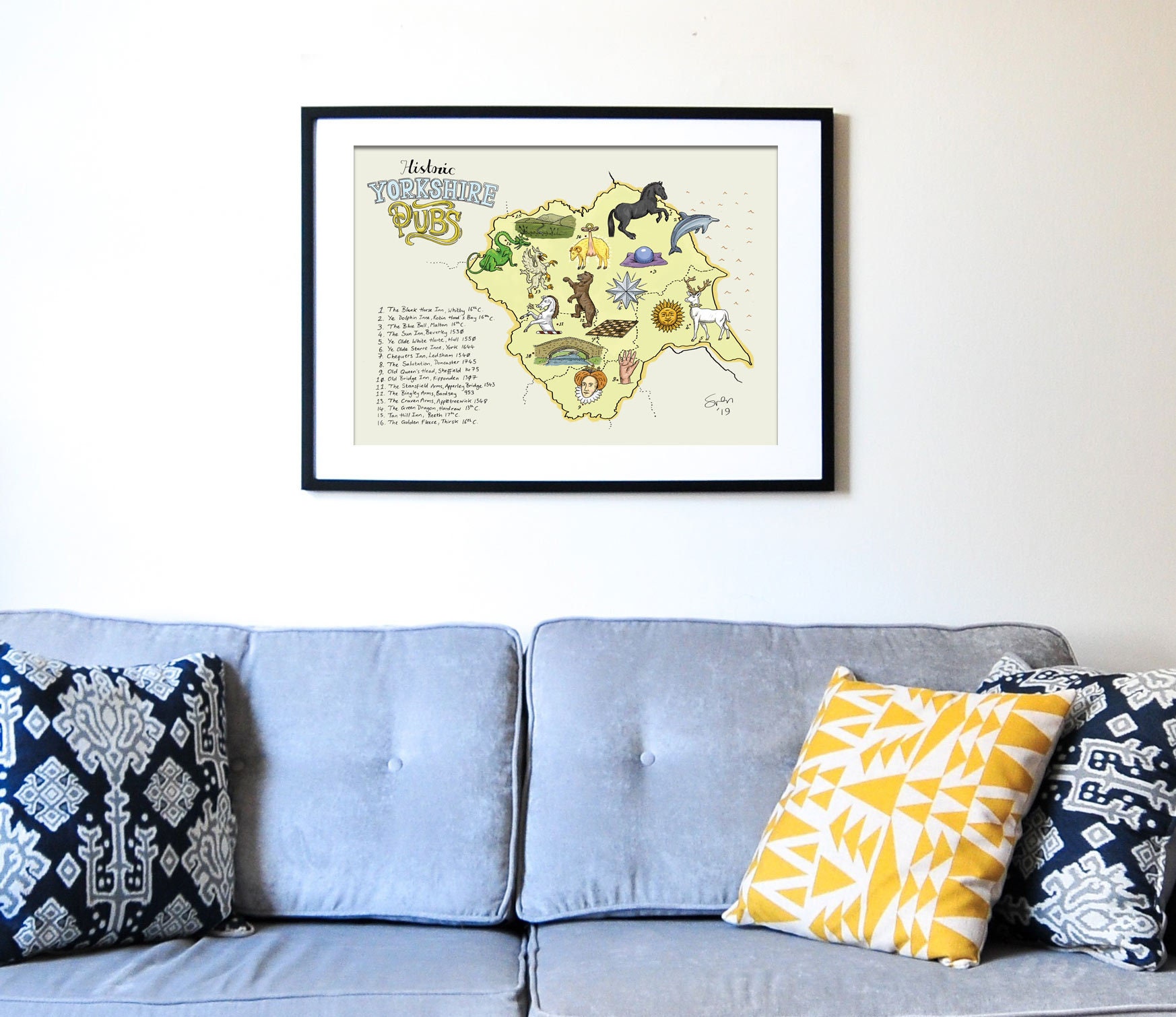 Historic Yorkshire Pubs Map - Etsy
