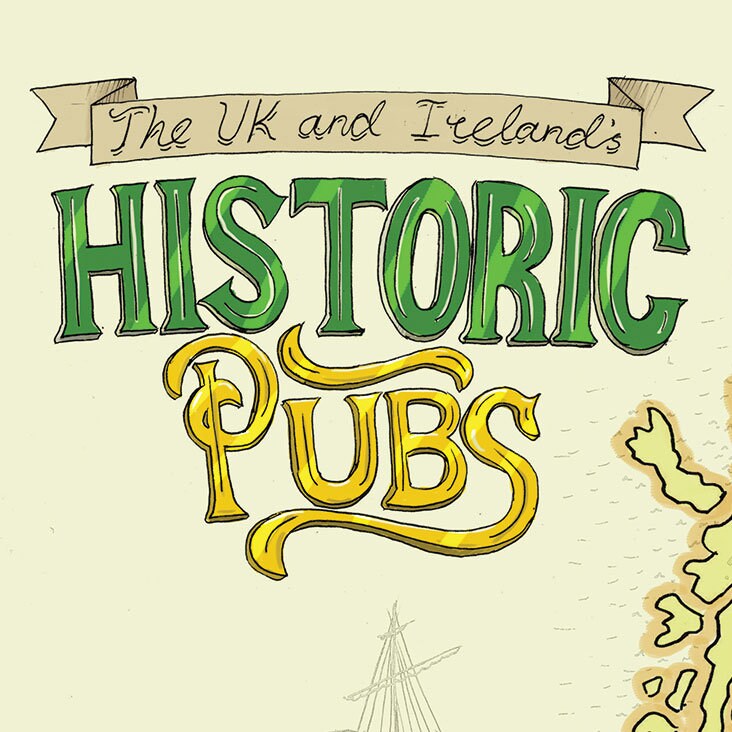 UK and Ireland Historic Pubs Map - Etsy