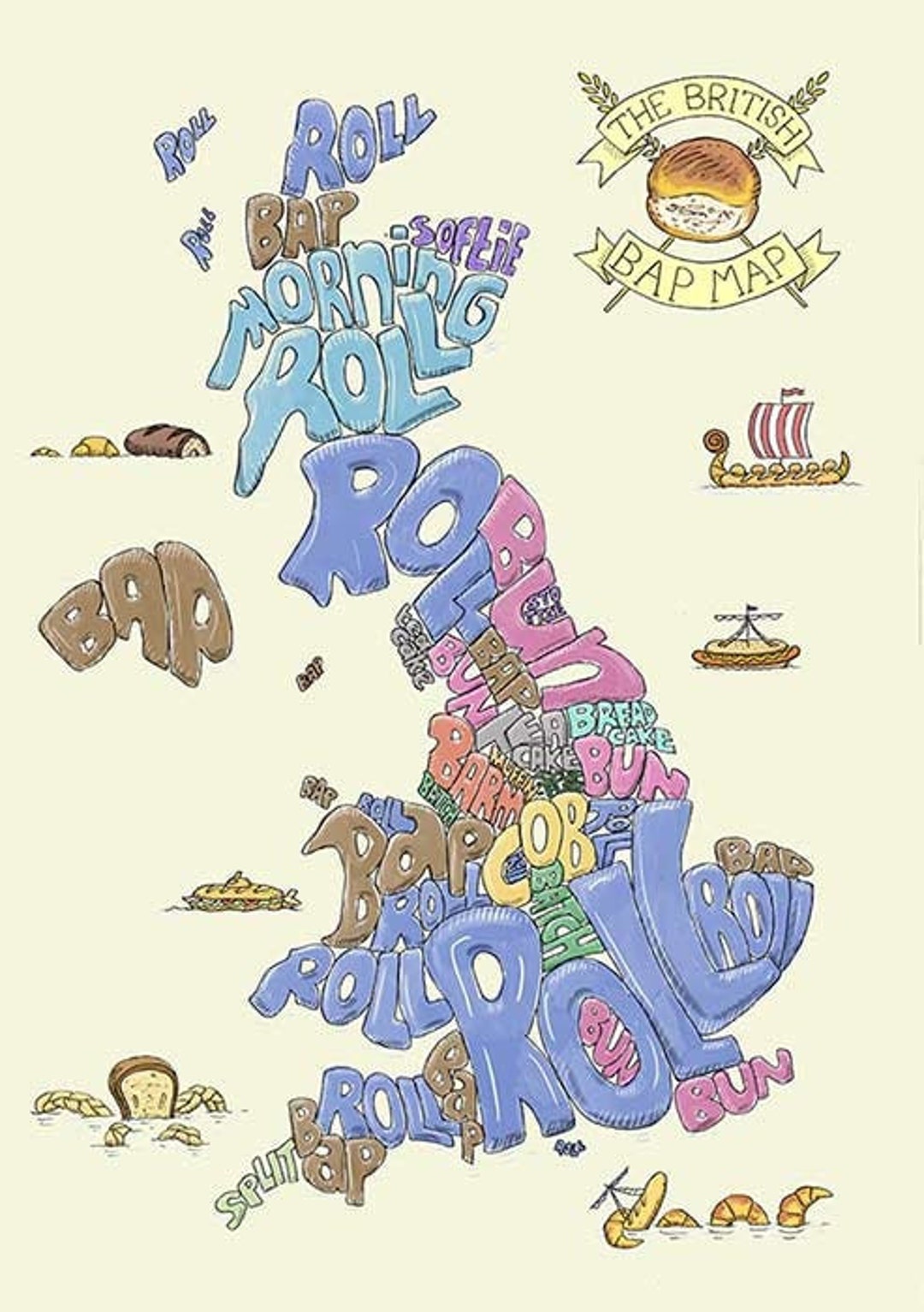 British Bread Map UK - Etsy