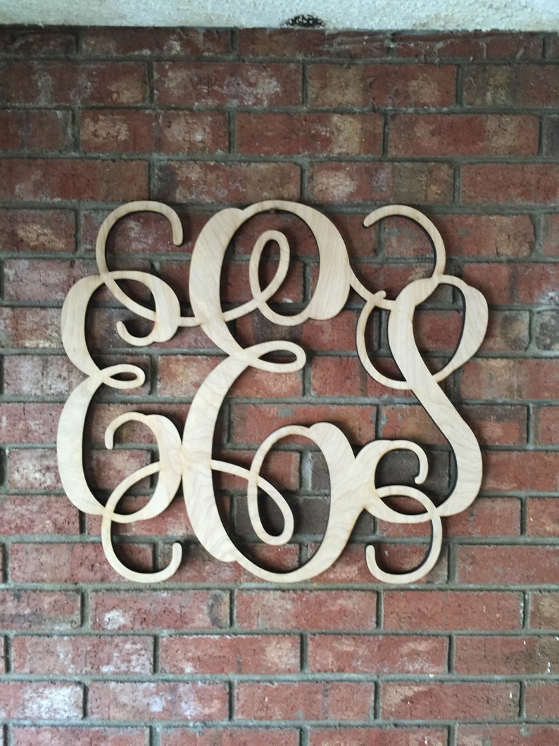Large 24 inch Unpainted Wooden Monogram Wood Letters | Etsy