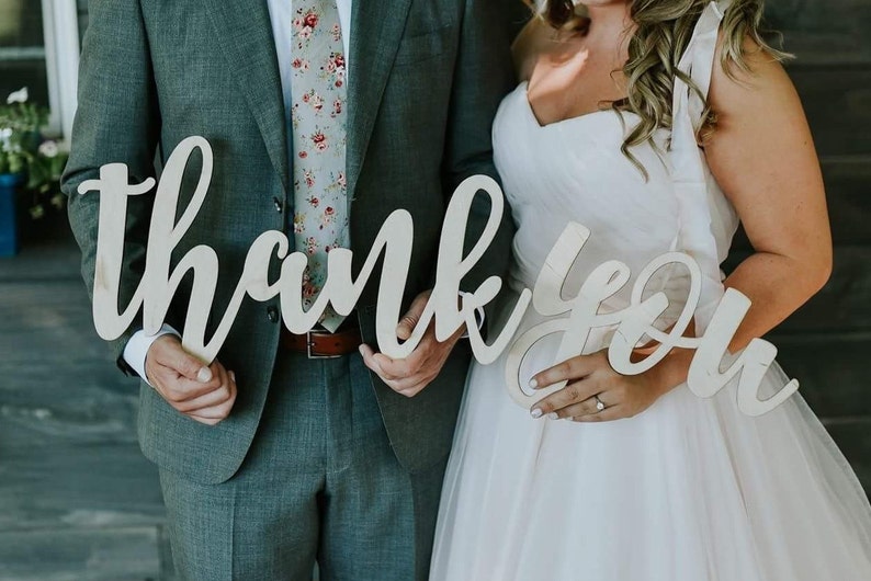 Thank You Sign DIY, Wedding Photo Props for Thank You Cards, Thank You ...