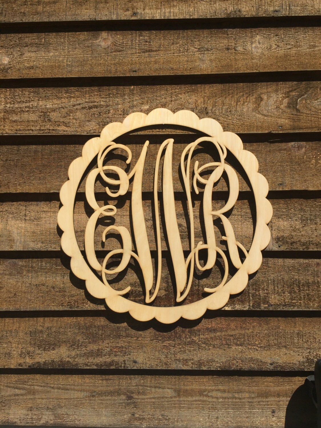 Single Letter Personalized Large 24 Inch Unpaintied Scalloped | Etsy