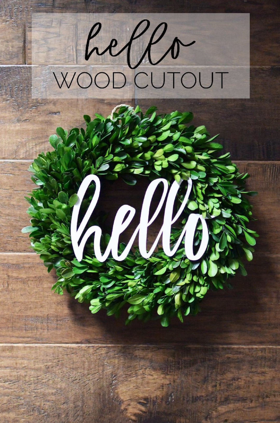 Hello Wood Word Cutout Wreath Decor, Hello Sign, White Hello Laser ...