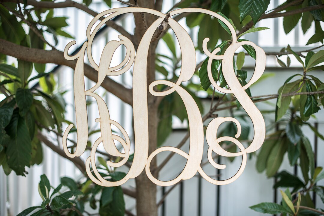 Wooden Monogram Unpainted Wood Letters Nursery Decor Door Hangings ...