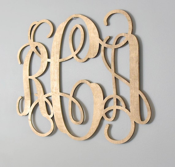 Large Painted Wooden Monogram 24 Inch Wood Monogram Gold - Etsy