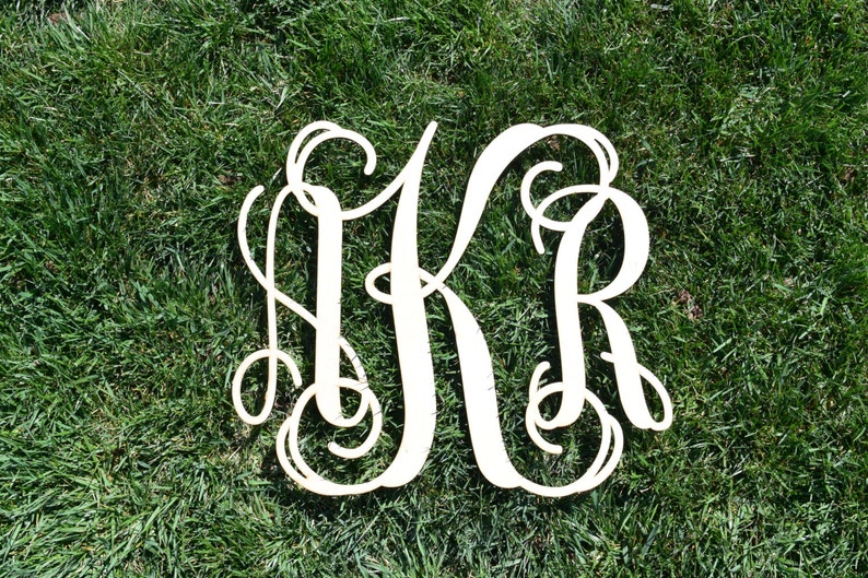 Large 24 inch Unpainted Wooden Monogram Wood Letters | Etsy