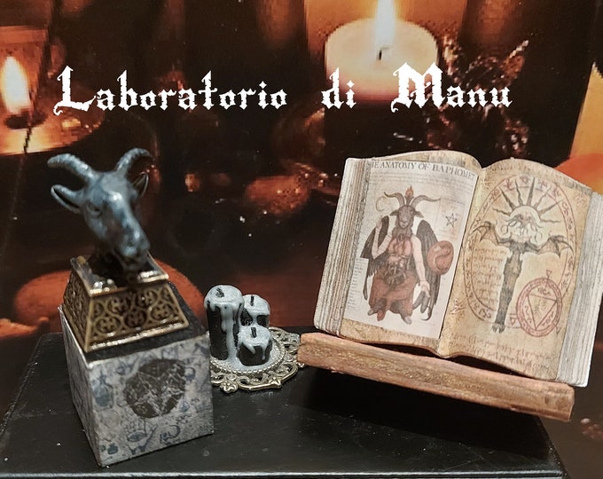 Demon Goat Skull - 1:12 Scale Miniature Cranium Size for Occult Diorama ...