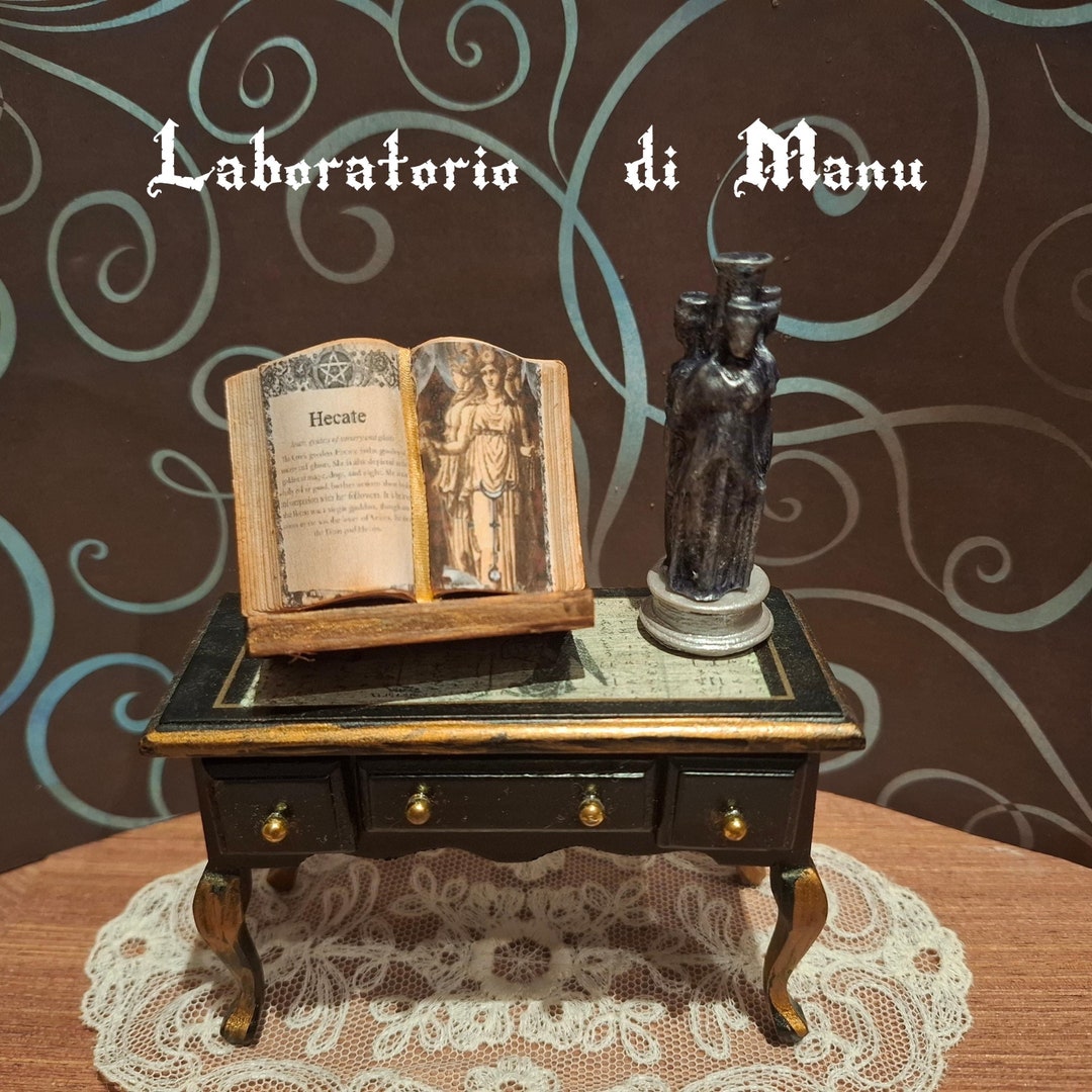 Dollhouse Hecate Statue, Miniature Book Greek/roman Goddess, Scale 1:12 ...