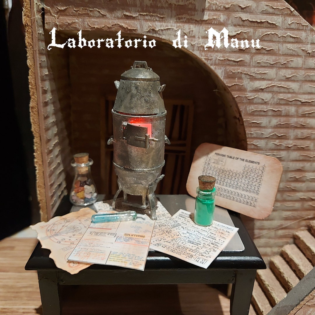 Dollhouse Equipment for Mad Scientist, Laboratory Miniature, 1:12 Scale ...