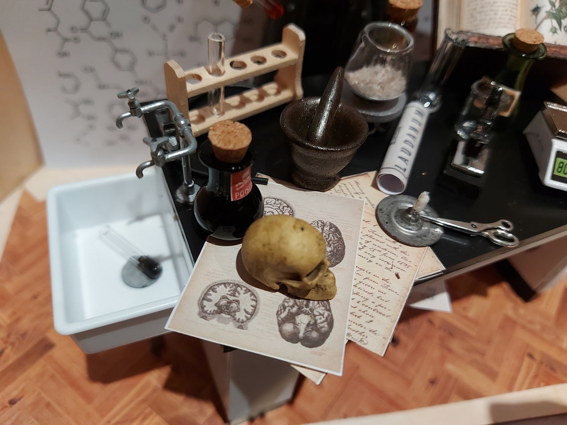 Dollhouse Chemistry Laboratory Miniature Laboratory Table - Etsy