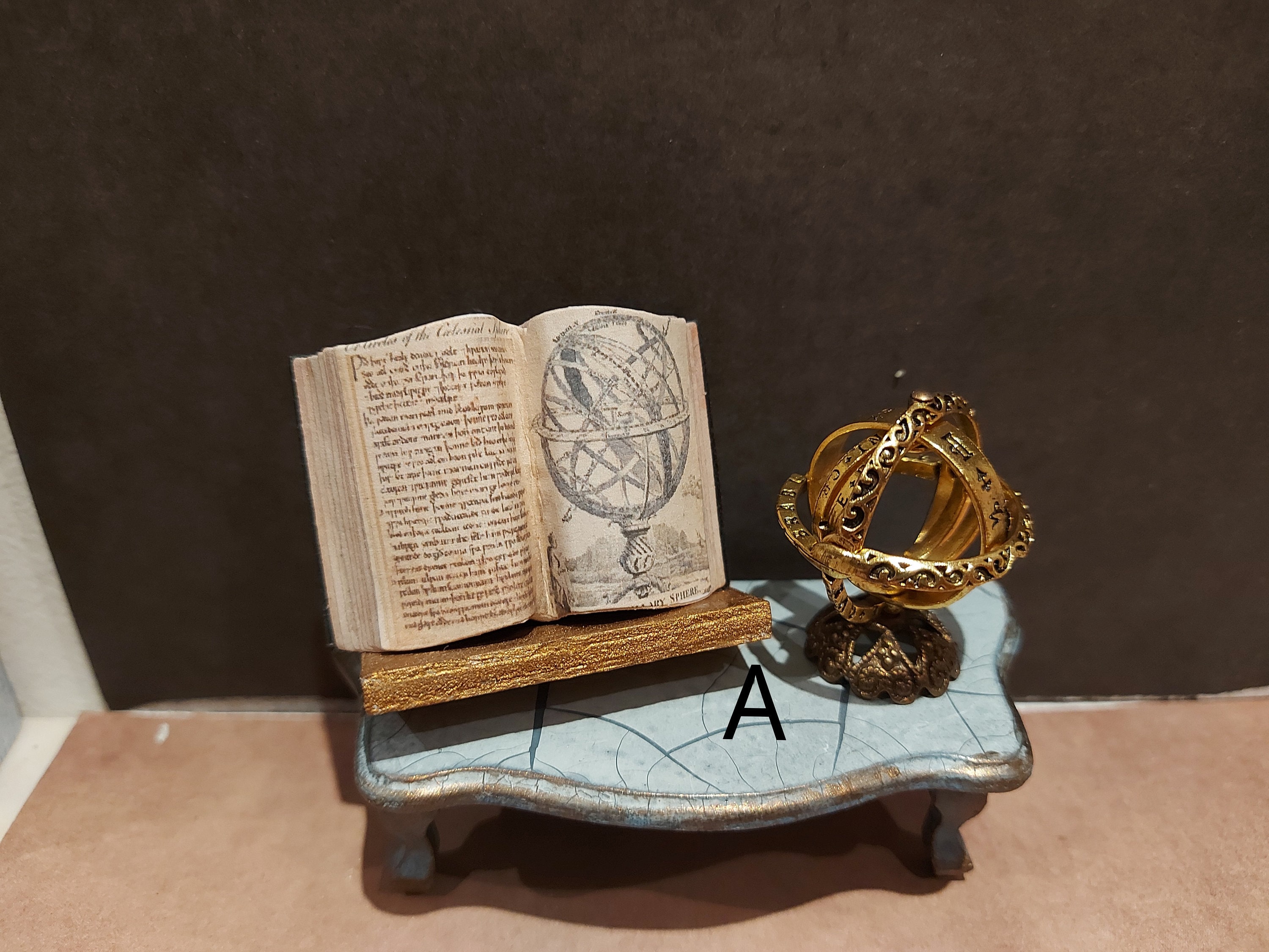 Dollhouse Science, Miniature Armillary Sphere/astronomy Book, 1:12 ...