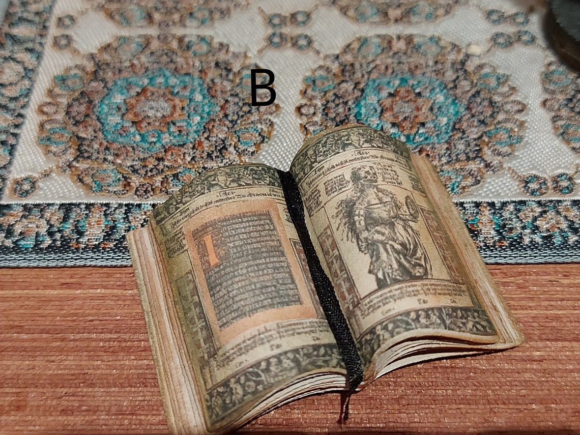 Dollhouse Gothic Miniature Ancient Book With Lectern 1:12 - Etsy