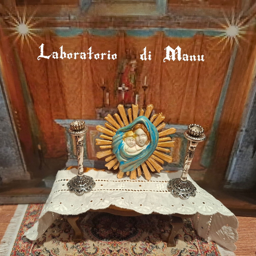 Dollhouse Religion, Miniature Virgin Mary With Child, 1:12 Scale - Etsy