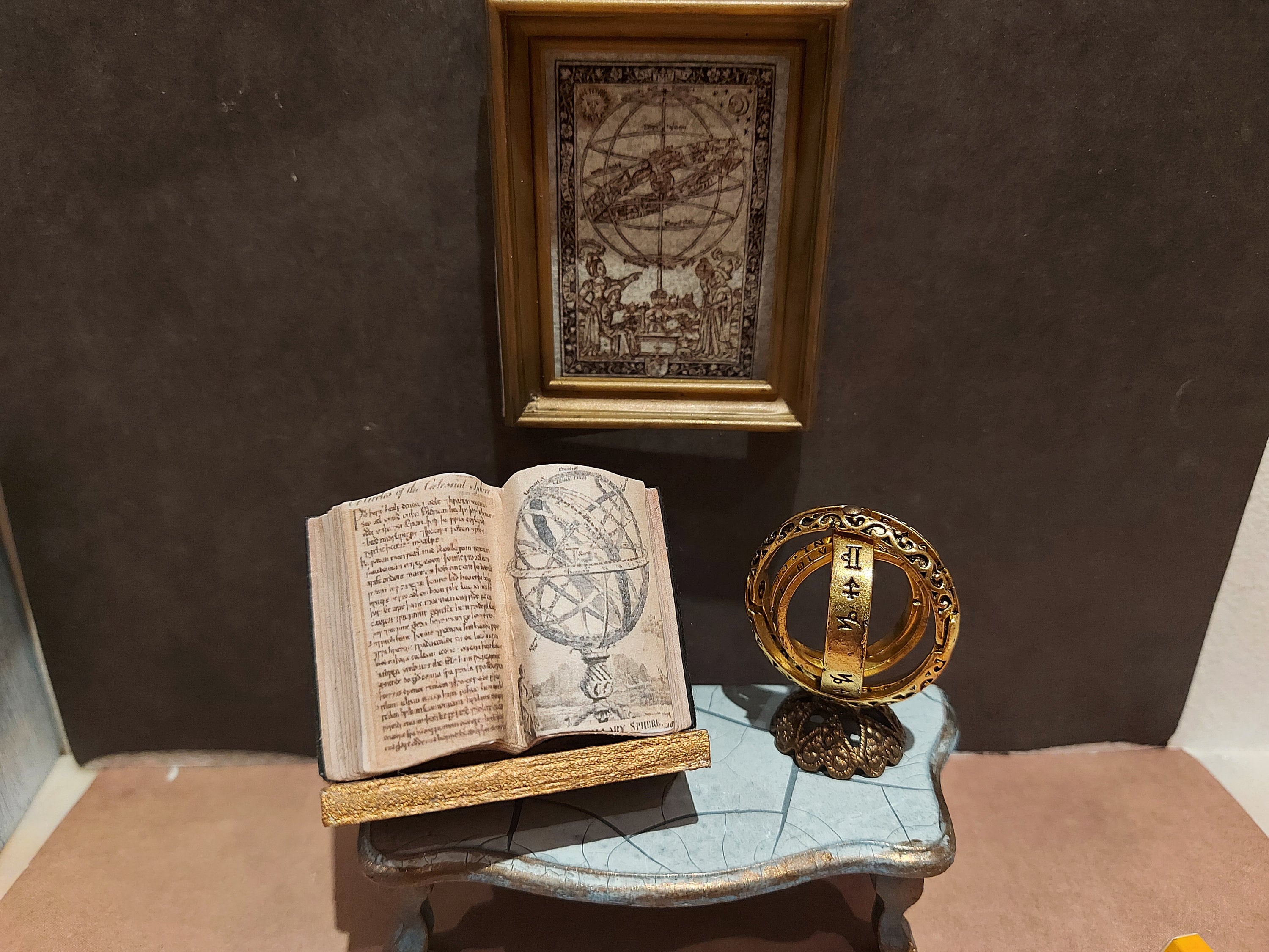 Dollhouse Science, Miniature Armillary Sphere/astronomy Book, 1:12 ...