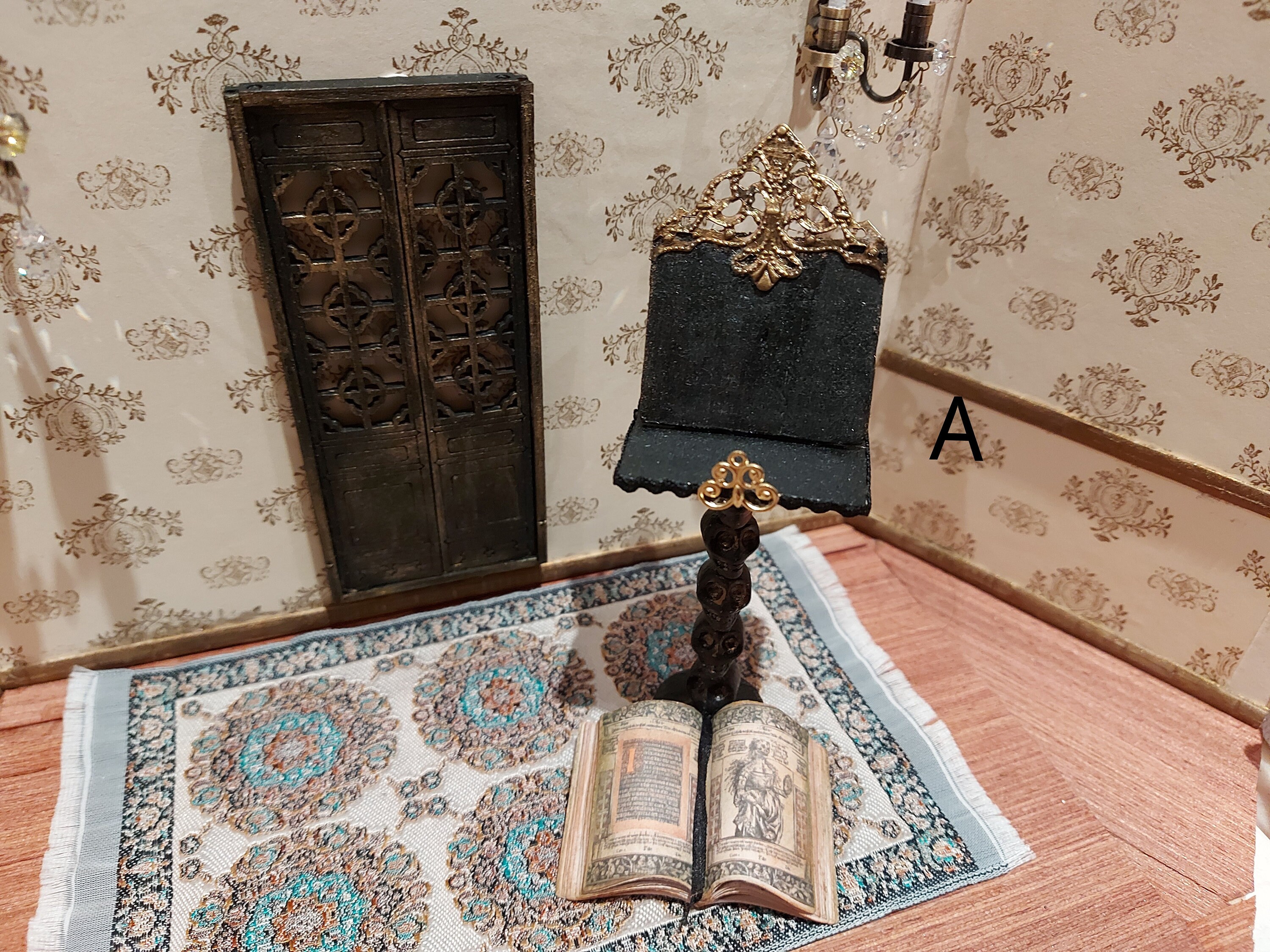 Dollhouse Gothic Miniature Ancient Book With Lectern 1:12 - Etsy