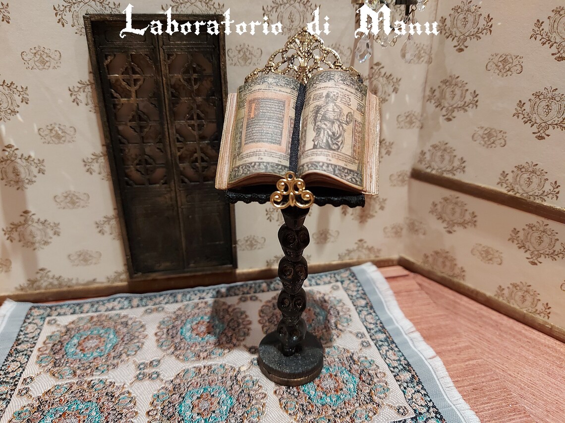 Dollhouse Gothic Miniature Ancient Book With Lectern 1:12 - Etsy