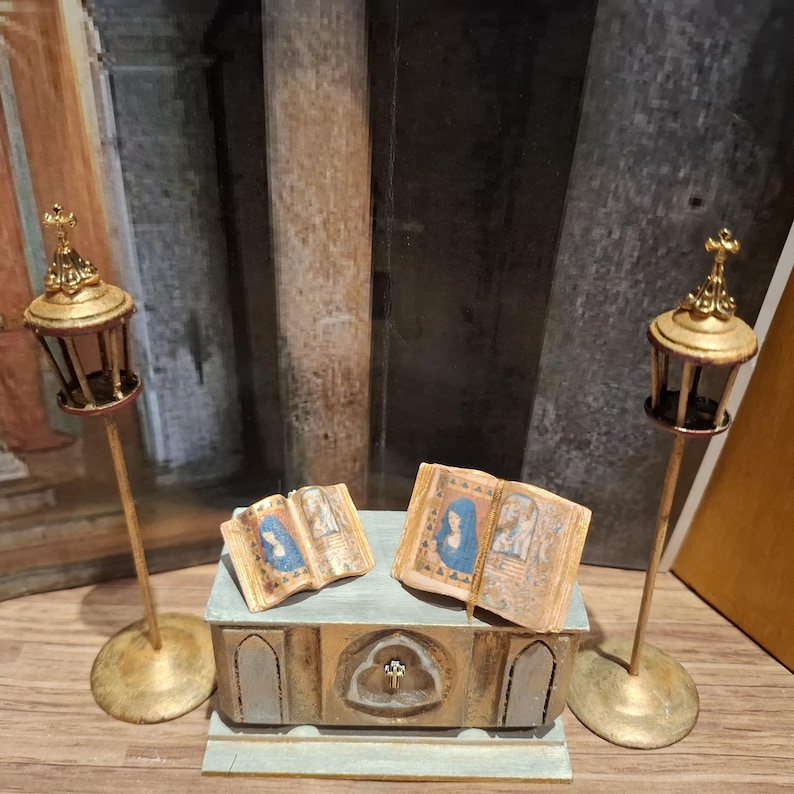 Dollhouse Church Lamps, Miniature Altar, Religious Book, 1:24 Scale - Etsy