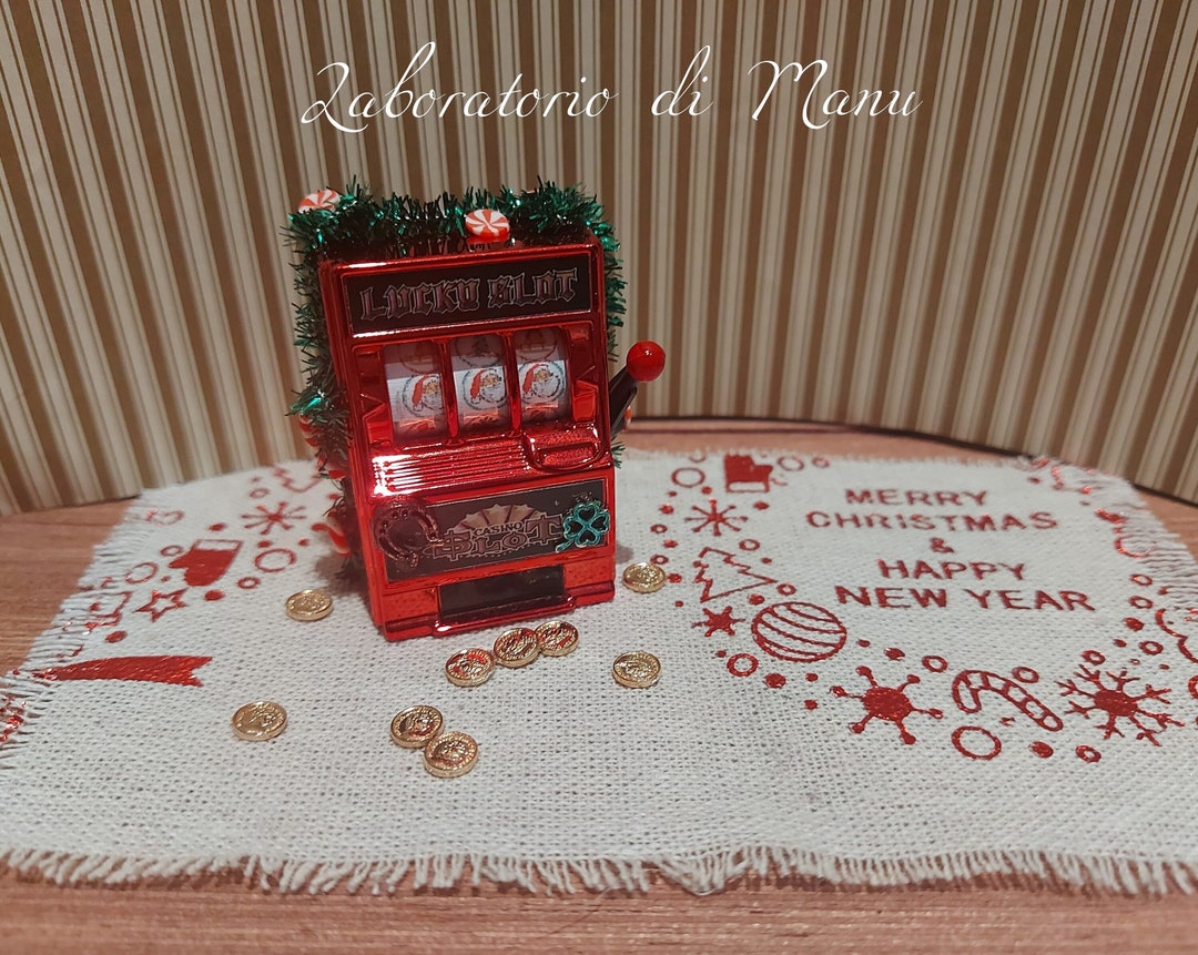Dollhouse Christmas, Miniature Christmas Slot Machine/game, 1:12 Scale ...
