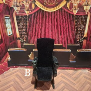Dollhouse Seats Cinema/theater, Miniature Table With Cinema Accessories ...